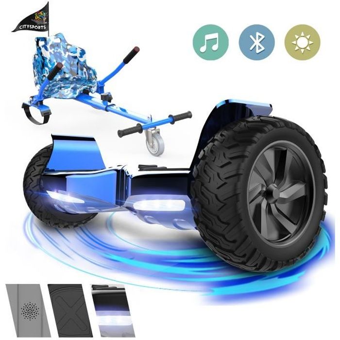 RCB Pack Hoverboard 8.5 Pouces Tout Terrain Hummer Bluetooth LED bleu ... RCB Pack Hoverboard 8.5 Pouces Tout Terrain Hummer Bluetooth LED bleu ...