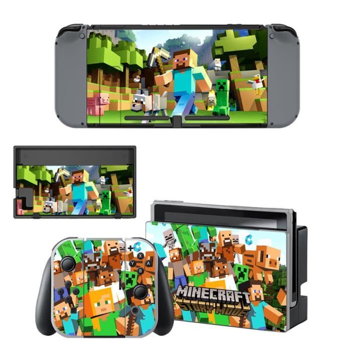 Sticker pour Nintendo Switch, Minecraft Kit Autocollant Skin Protection ...