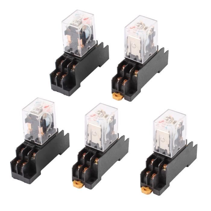 RELAIS ELECTRONIQUE sourcingmap® 5pcs AC 110-120V Coil DPDT 2NO 2NC 8 ...