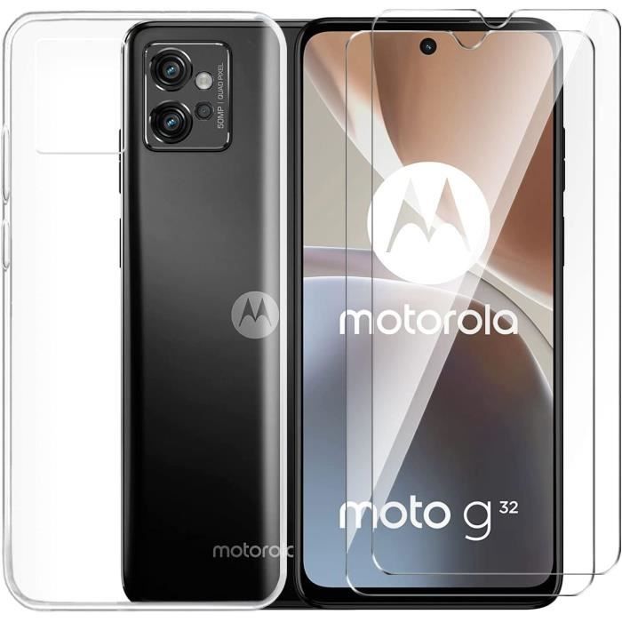 Coque pour Motorola Moto G32 + 2 Pcs Verre trempé, Verre Trempé ...