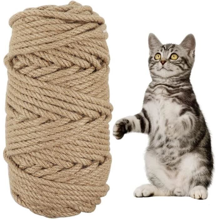 GIGIIS Corde Sisal 6mm Diamètre Ficelle Jute épaisse et Robuste 50 ...