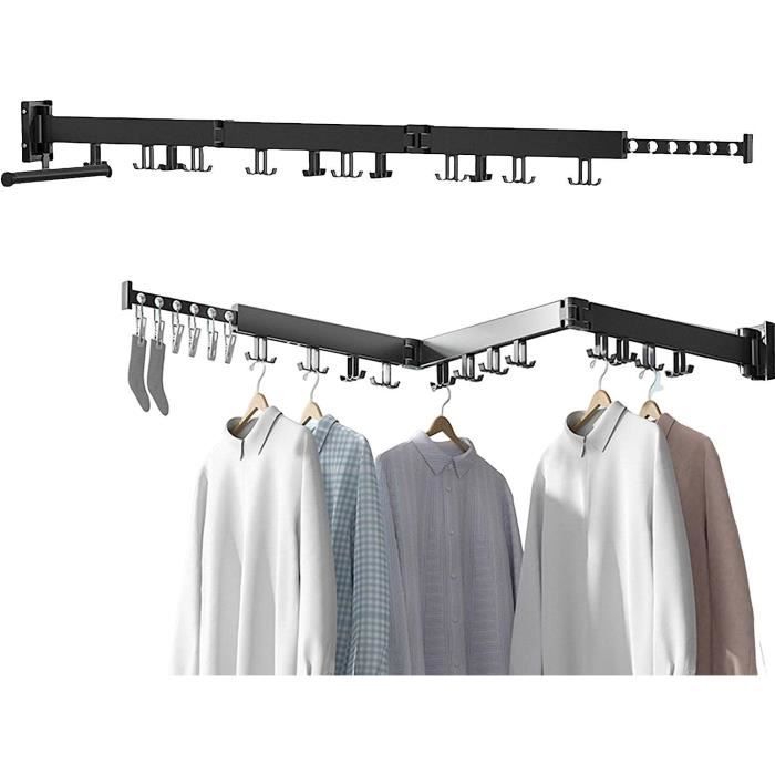 Porte-Cintres Mural | Séchoir Mural Rétractable - Portant À Vêtements ...