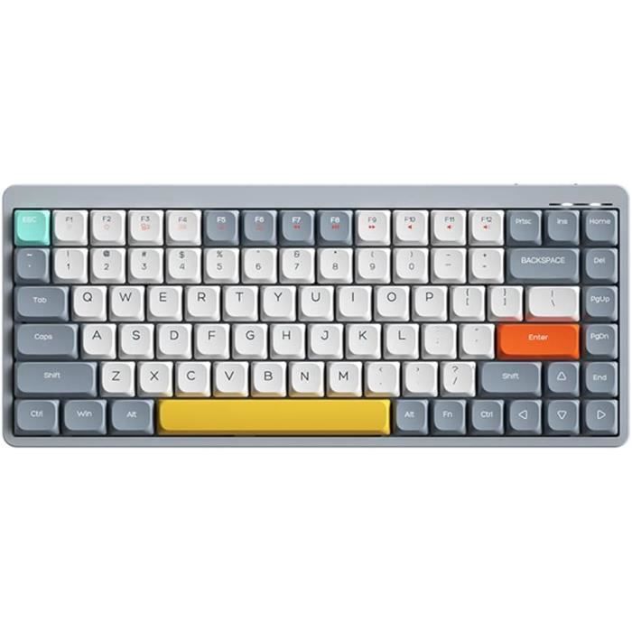 Clavier, Clavier Mécanique Sans Fil 84 Touches 2.4G+Bt5.0+Type-C 3 ...