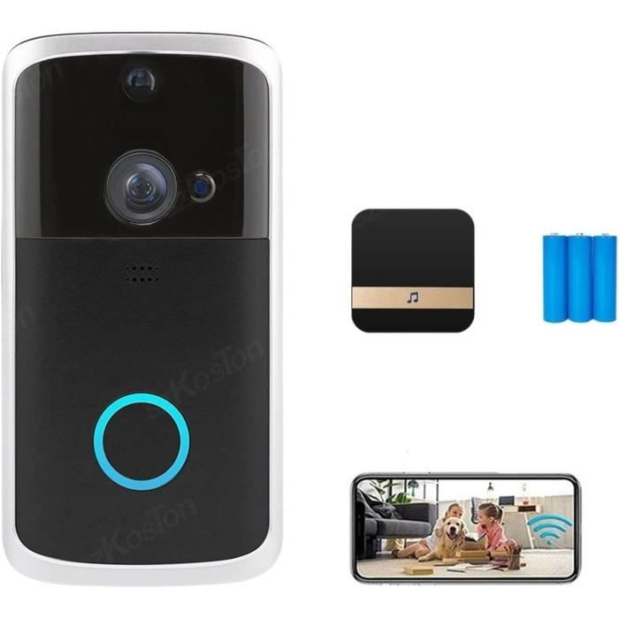 Caméra De Sonnette Vidéo Sans Fil Avec Carillon, Tuya Smart Video ...