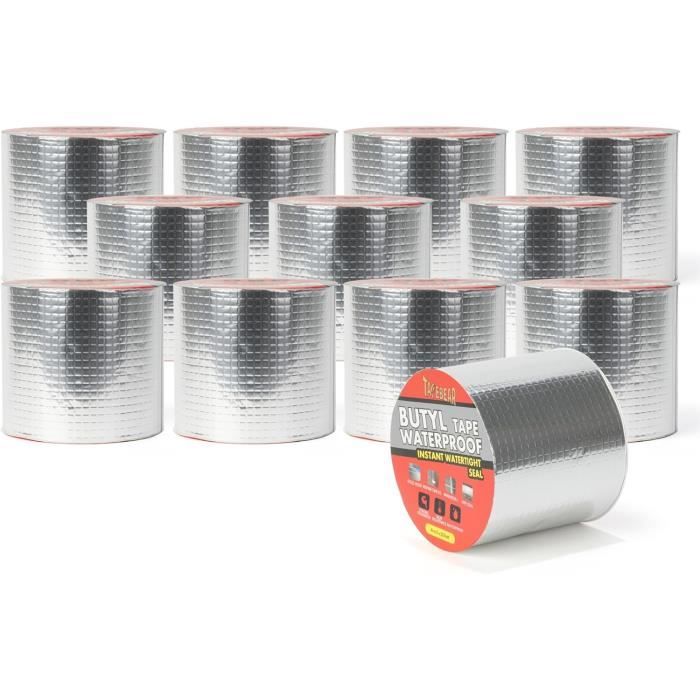 12 Rouleaux Butyle En Étanche Ruban 100Mm X 5M, Adhésif Ruban Butyle ...