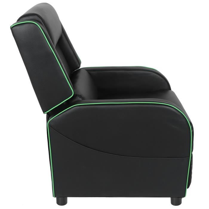 Canapé inclinable simple - VVIKIZY - Vert - Cuir PU - 1 place ...