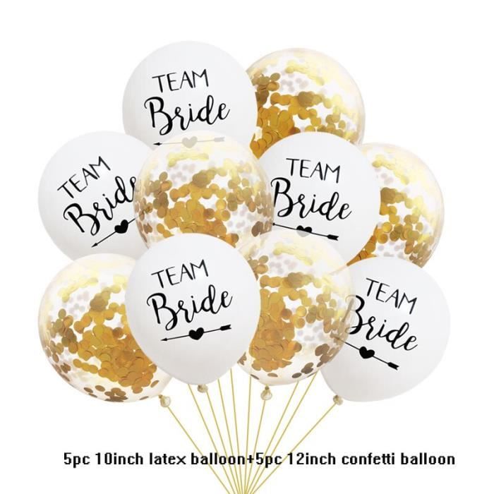 7 -Ensemble de ballons en Latex pour future mariée, 10 pièces ...