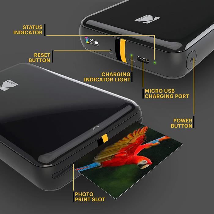 KODAK Step Imprimante ZINK Zero Ink mobile sans fil et application ...