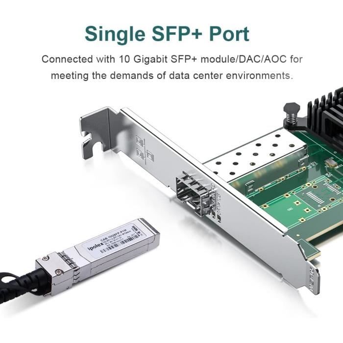 10Gb Pcie Carte Réseau X520-Da1-82599En Chip, 10 Gigabit Ethernet Pci Express X8 Lan Adapter ...