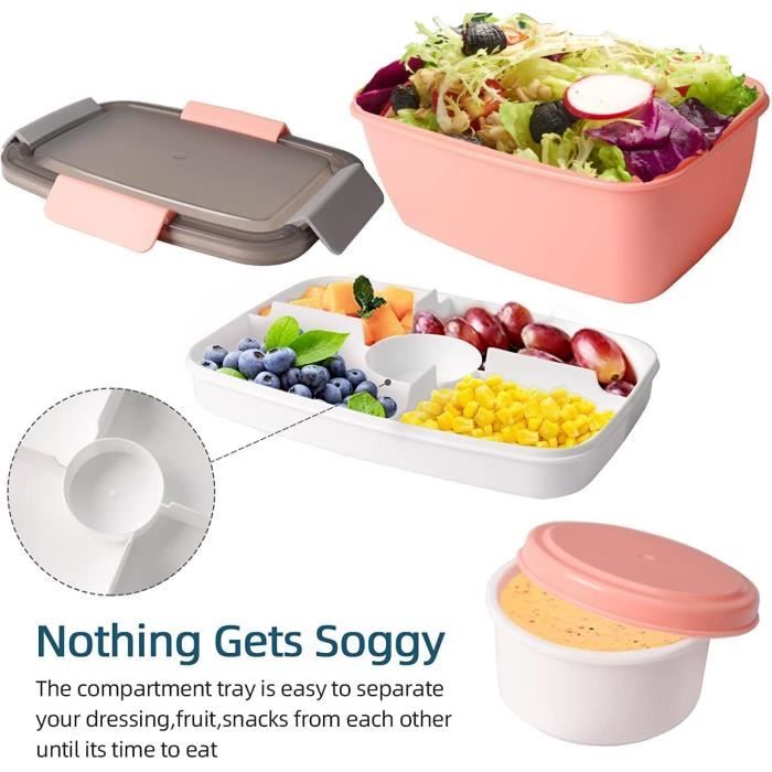 Lunch Box Adultes Large, 2000Ml Boîte Repas Salade Durable, Sans Bpa ...