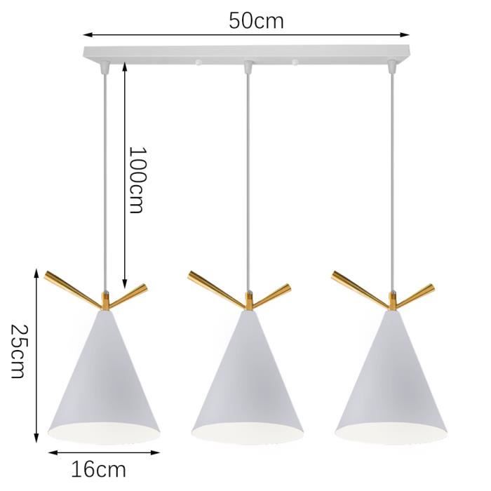 Axhup Lustre Simple Forme De Cône Triangulaire Simple Classique Salle À ...