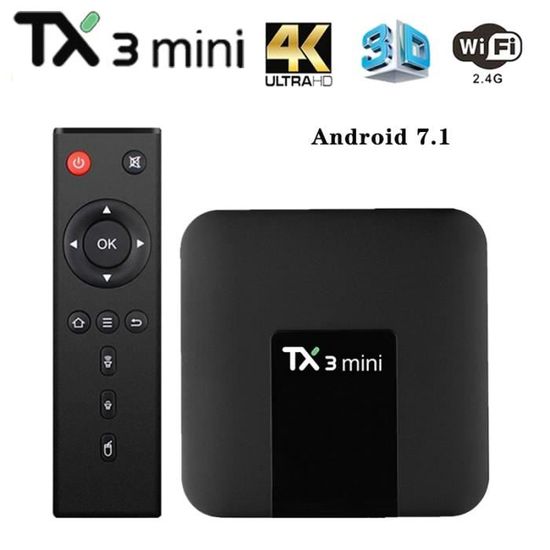 2GB 16GB - Bouche UE - mini boîtier Smart TV TX3, Android 7.1, Amlogic S905W, 2G16G, 2.4G, WiFi ...