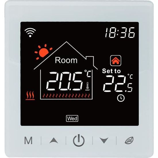 Thermostat - Tuya - TR9B/TR9HB - WIFI - Programmable - Électrique 16A - Cdiscount Bricolage