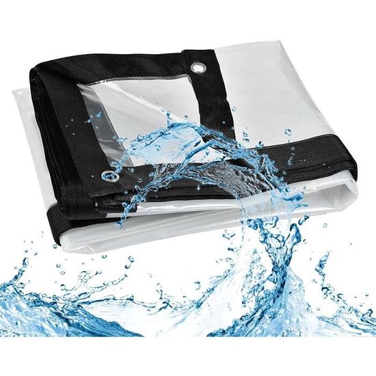 Bâche Imperméable Transparente avec Œillets 2x3m, Bache Transparentes ...