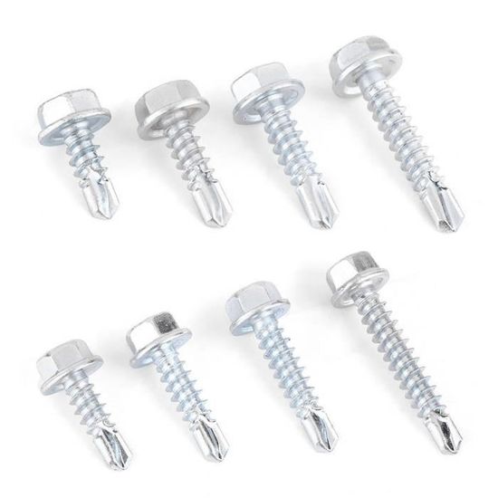 Vis autotaraudeuses - Non spécifié - Kit d'assortiment 200 pièces - Zinc - Étui de rangement ...