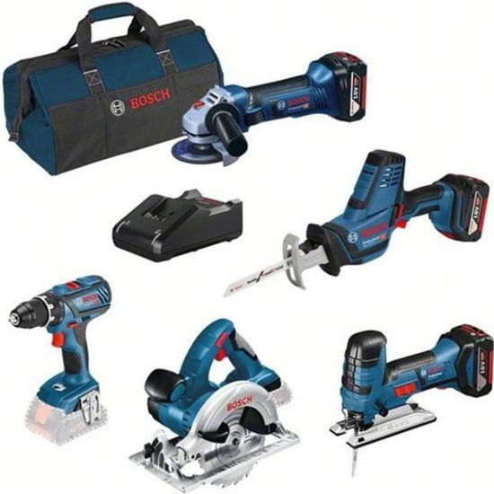 Kit 5 outils Bosch Professional - GSR/GST/GWS/GKS/GSA - 18V - 3 ...