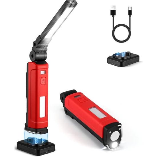 Lampe De Travail À Led Pour Atelier, Lampe De Poche Rechargeable Avec ...
