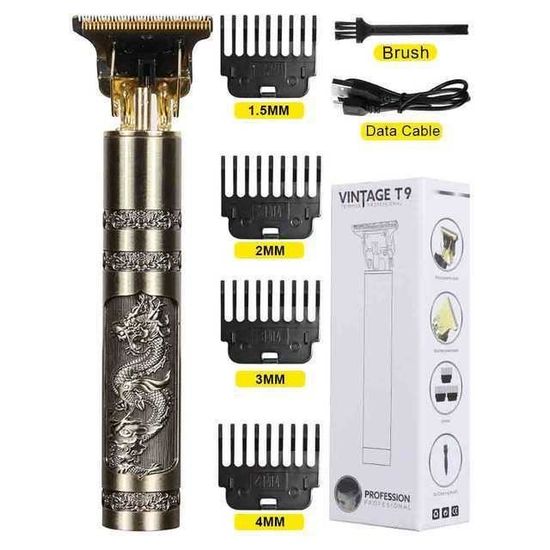 TONDEUSE CHEVEUX,dragon--Tondeuse À Cheveux Électrique T9, Rechargeable Par Usb, Rasoir ...