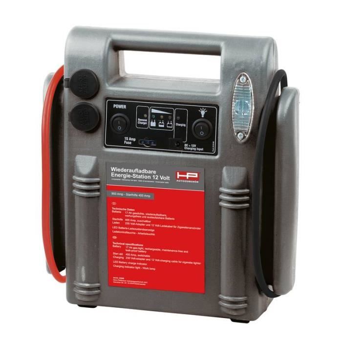Powerpack 900 A - 17 AH - 12 Volt - 3 en 1 - Aide au démarrage - Lampe ...