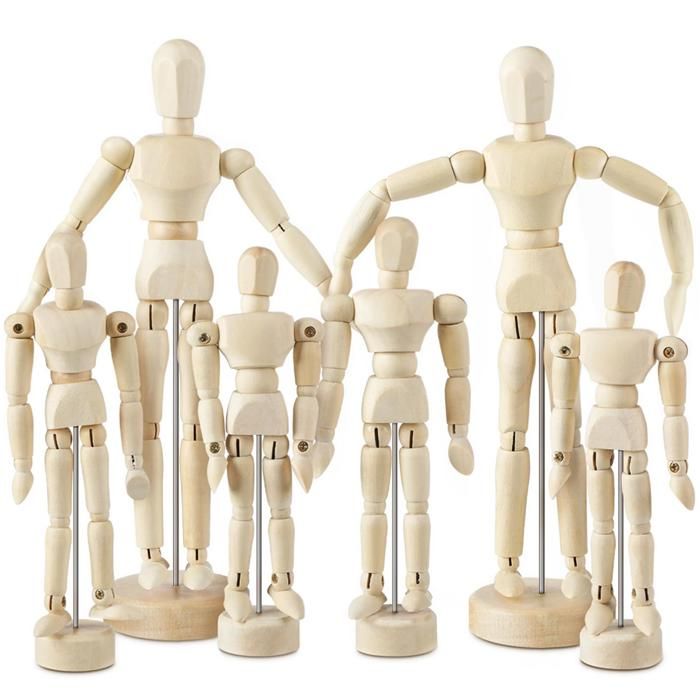 6 PièCes ModèLe de Mannequin D'Artiste Mannequin en Bois Dessin ModèLe ...