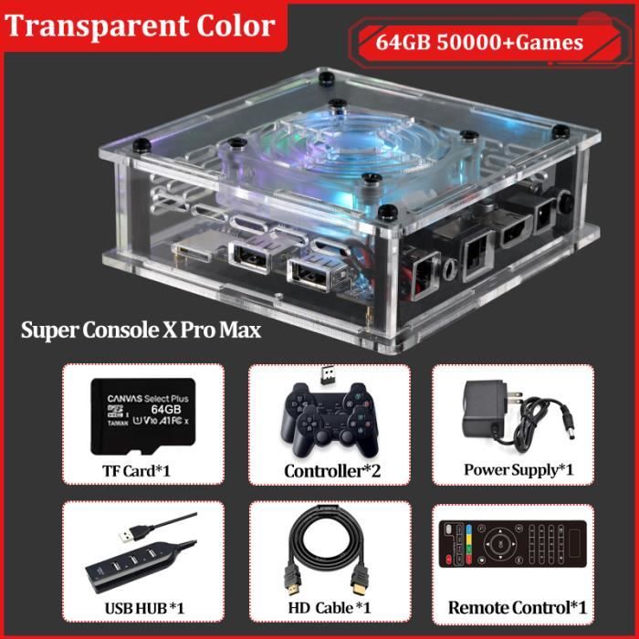 64 Go sans fil blanc-ROYAUME-UNI-Console de jeux vidéo rétro X Pro Max ...