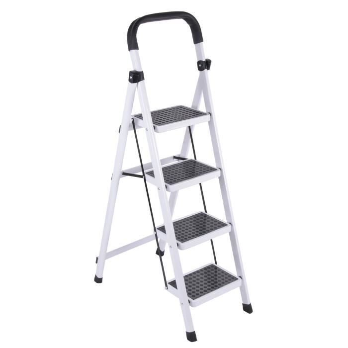 Tempas Escabeau à 4 Marches Échelle Portative Multifonctionnelle ...