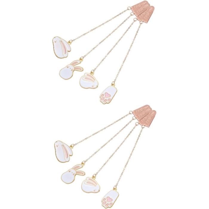 8 Pcs Lapin Signet Gland Garniture Métal Décor Livres Pâques Pendentif ...