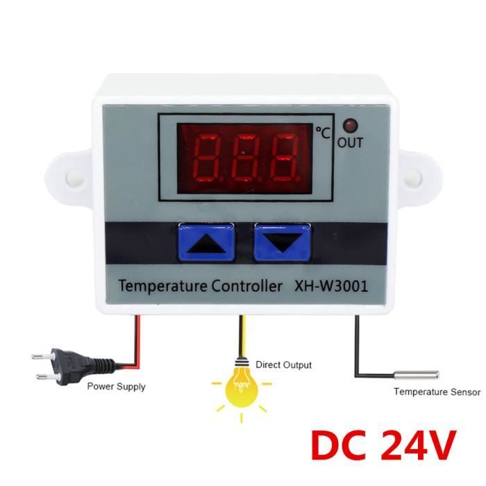 Thermostat d'ambiance,10A 12V 24V 220ylique Numérique LED Contrôleur De Température XH-W3001 ...