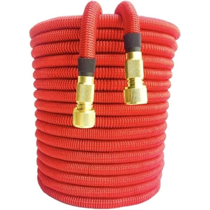 Tuyau d'arrosage extensible - Accueil Jardin - 50ft - Rouge - Résistant aux plis et aux ...
