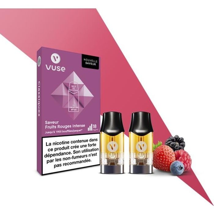 1 BOITE DE 2 CAPSULES VUSE EPOD FRUITS ROUGES INTENSE 18 MG - Cdiscount ...