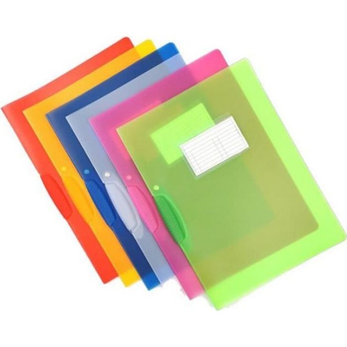 12 Pcs Chemises Plastique Transparent Avec 6 Couleurs Dossier Pochette ...