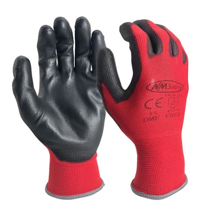 Taille M - PU1350RBLK- DMF12 - Gants de Protection de travail en ...