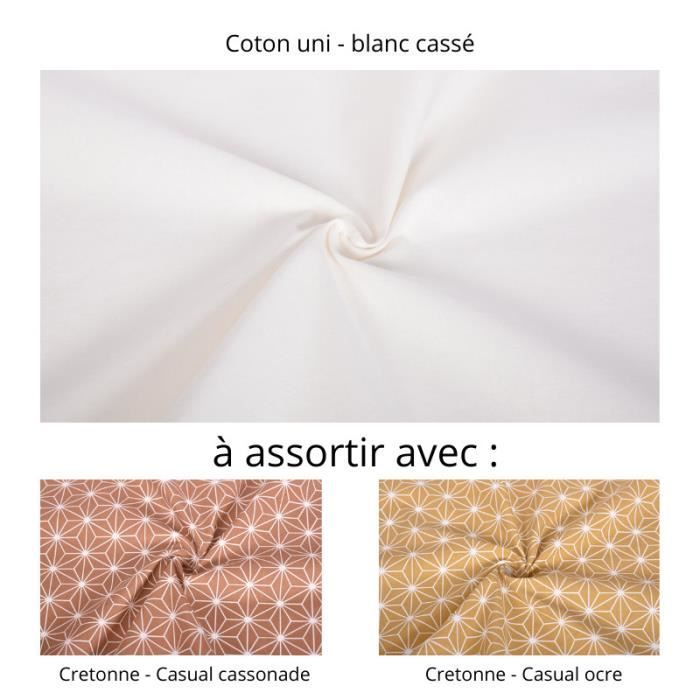 Cheval Blanc- Tissus-TISSU COTON UNI - AU METRE - Blanc cassé- Blanc Cassé - Cdiscount Beaux ...