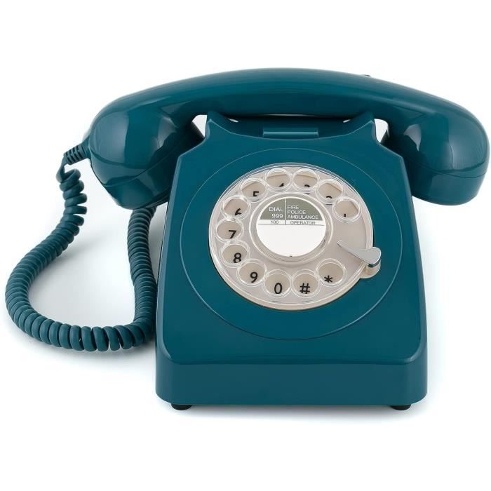 Téléphone Fixe Rétro De Style Années 1970 À Cadran Rotatif - Cordon ...