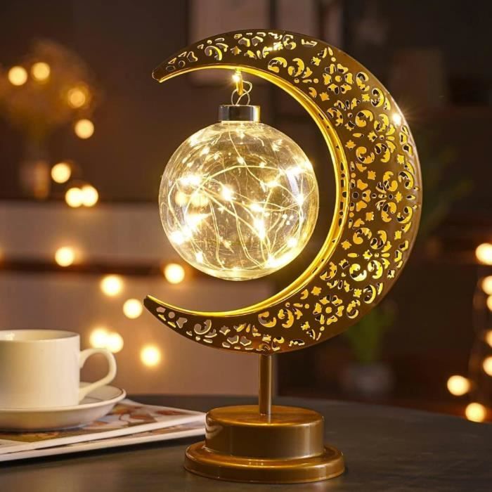 Lampe De Table Led Ramadan - Motif Lune Et Étoile - Lampe De Chevet Led ...
