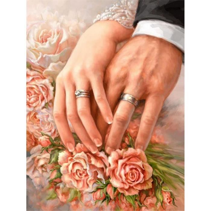 Diamond Painting 5D Diy Diamant Broderie Rose Bague De Mariage Photo ...