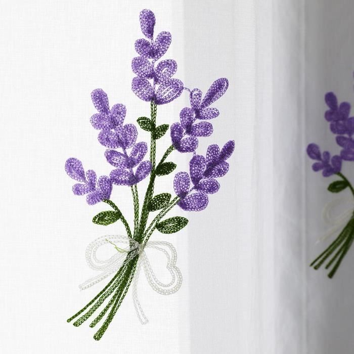 Photophore - Lanterne A Bougie RYWQD Lavender Embroidered Sheer ...