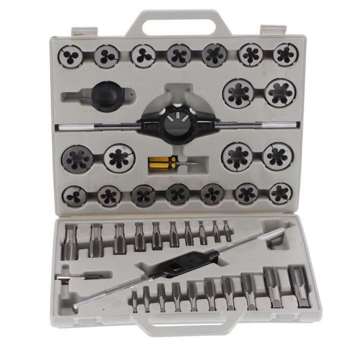 Cikonielf outils de quincaillerie Jeu de matrices de taraud 45 pièces avec filetage de tuyau ...