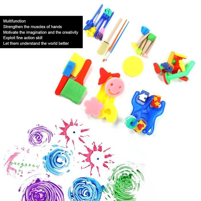 Timbre éponge Tampon éponge, pinceau éponge de peinture d'art de ...