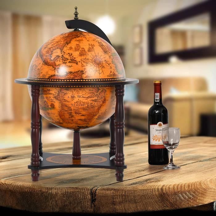 GOPLUS Bar Globe Terrestre Mappemonde,Support de Vin avec Poignée en ...