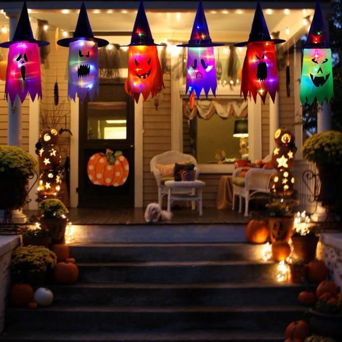 Chapeau de sorcière - HURRISE - Fantôme éclairé - Décoration Halloween ...