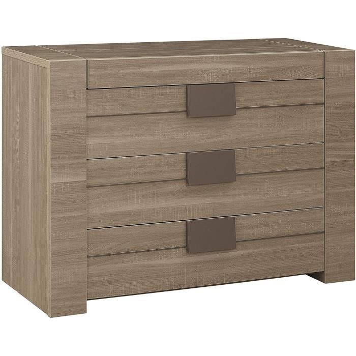 Commode De Chambre D Adulte - Limics24 - 3 Tiroirs Bois 48 X ...