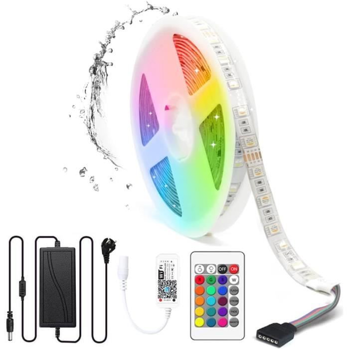 Wifi Ruban Led 5M Étanche Ip65 Rgbw 24V Bande Led Rgb+Blanc Chaud 3000K ...