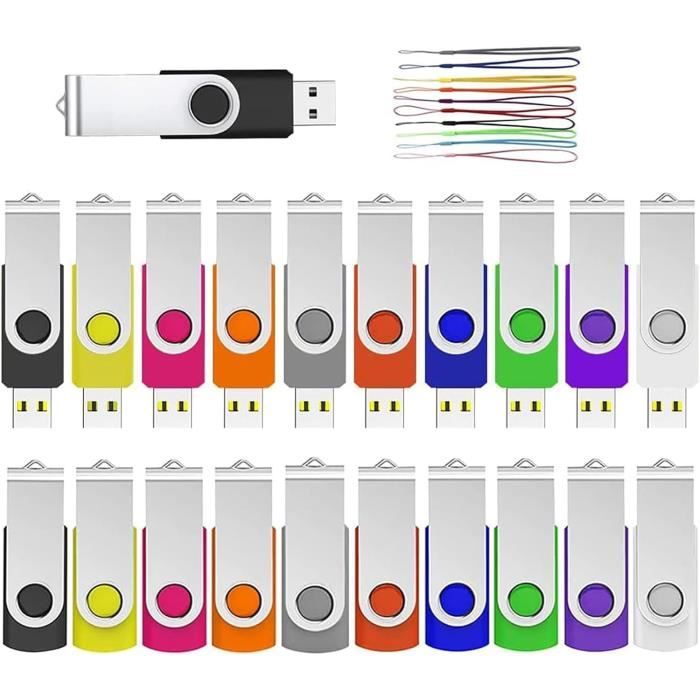 Cle Usb 16 Go Lot De 20, Clé Usb 2.0 Pendrive Clef Usb 16Go Pivotant ...