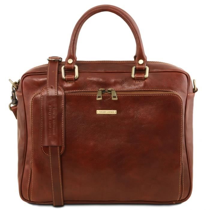 Tuscany Leather - Pisa - Cartable en cuir porte ordinateur avec poche ...