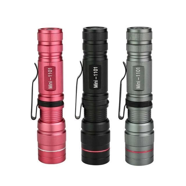 Lampe de poche,White-Grey--Mini lampe torche Portable CREE Q5 réglable ...