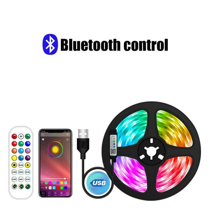 BANDE LED,Bluetooth controller-1M--Bande lumineuse Bluetooth à Led RGB, USB, Flexible, 1M 30M ...