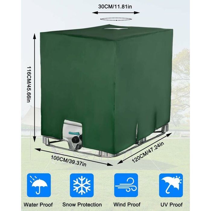 Bâche Cuve IBC 1000L, Couvercle Anti-UV et Poussière, Protection ...