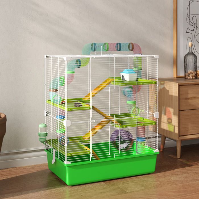 Grande cage pour hamsters PawHut cage pour rongeur 5 niveaux avec ...