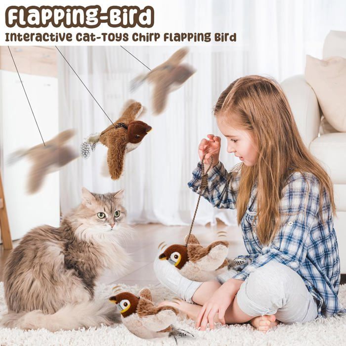 Jouets Interactif Oiseaux Volant Chats, Jouet Oiseau Qui Vole Pour Chat ...